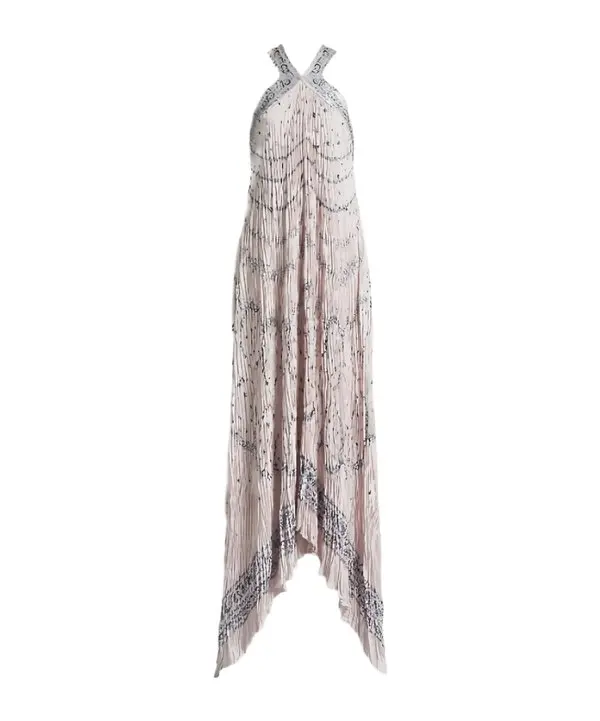 Alberta Ferretti Printed Long Gown With Open Back