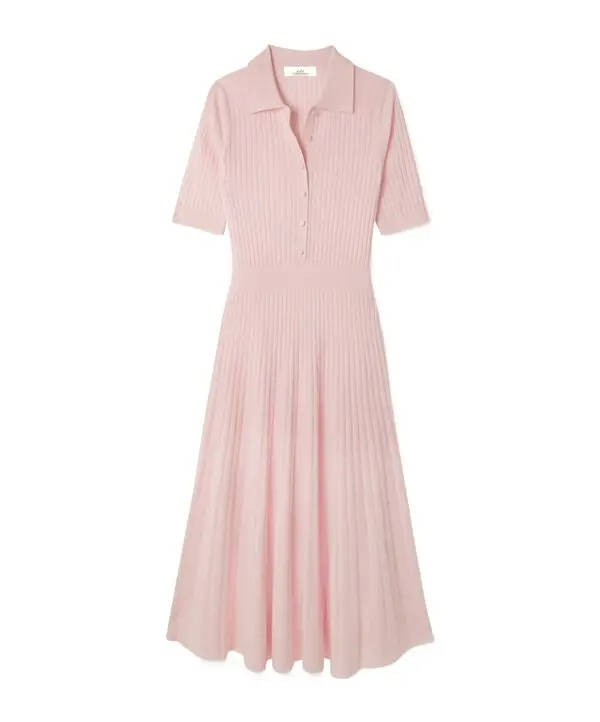 Arch4 Ribbed Knit Pleated Midi Dress
