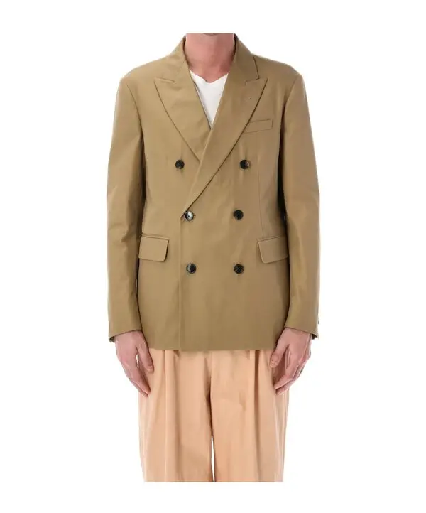 Dries Van Noten Peak Lapel Suit Jacket - Camel