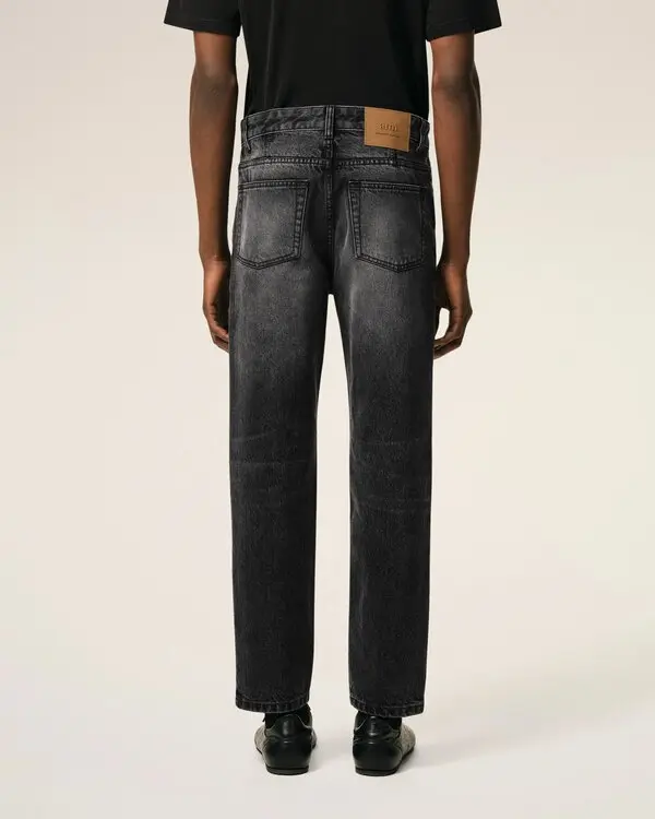 AMI Paris Buttoned Cotton Jeans - Grey