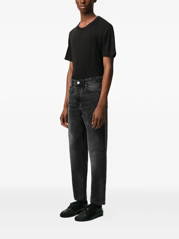 AMI Paris Buttoned Cotton Jeans - Grey