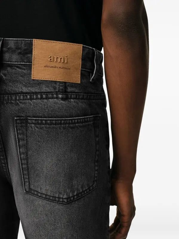 AMI Paris Buttoned Cotton Jeans - Grey