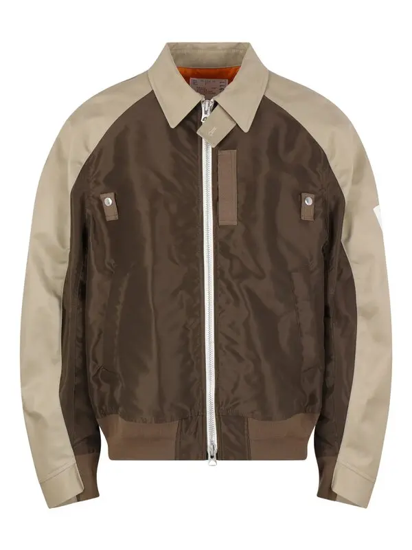 Sacai Twill Collared Zip-up Blouson - Green
