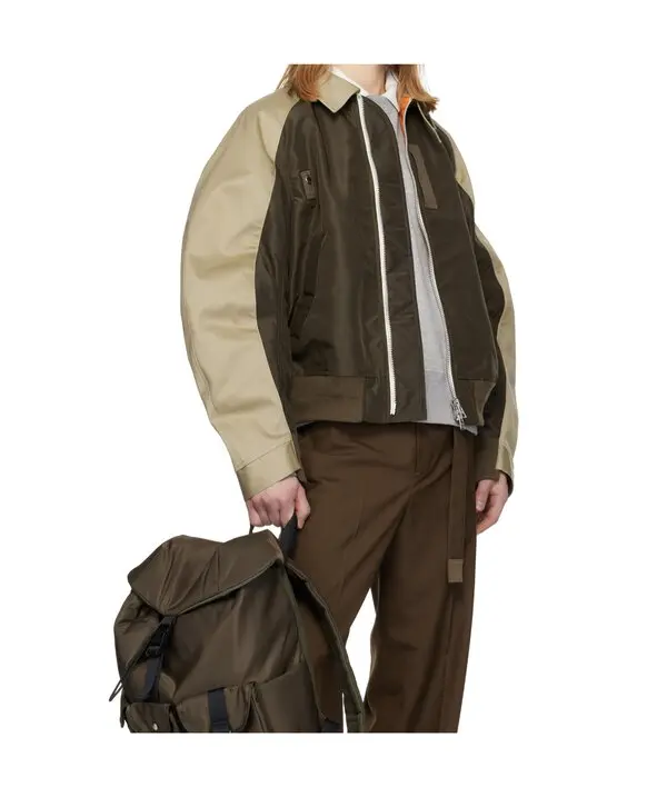 Sacai Twill Collared Zip-up Blouson - Multicolor