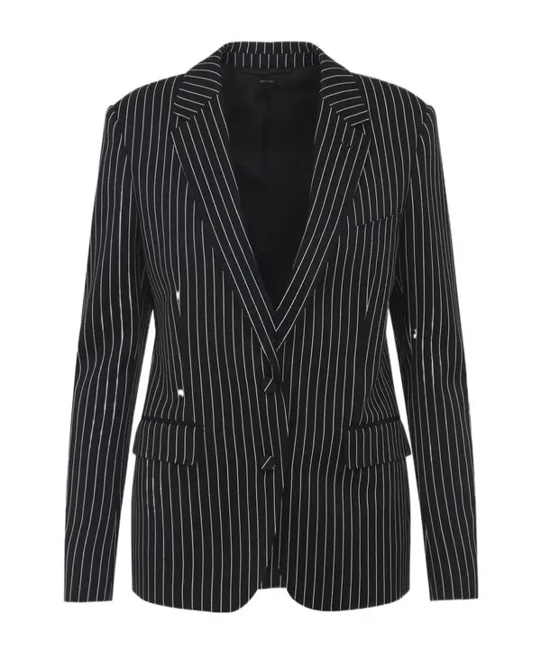 TOM FORD Striped Single-breasted Blazer - Black