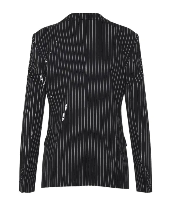 TOM FORD Striped Single-breasted Blazer - Black