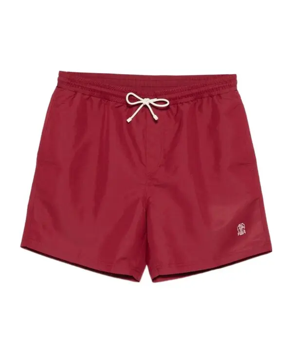 Brunello Cucinelli Solomeo Crest Swim Shorts - Red