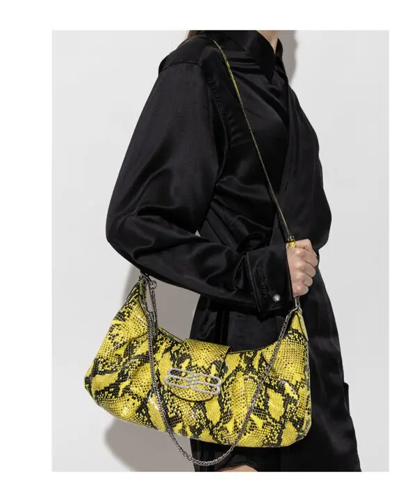 Balenciaga Pamela Python Embossed Medium Shoulder Bag