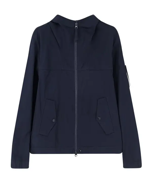 Stone Island Logo Patch Zip-up Jacket - Blue