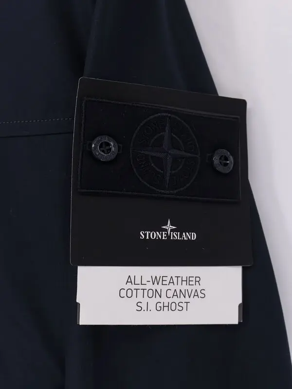 Stone Island Logo Patch Zip-up Jacket - Blue