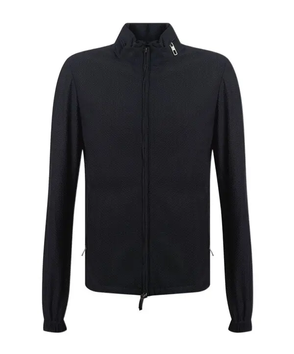 Giorgio Armani Long-sleeve Zip-up Stand Collar Jacket