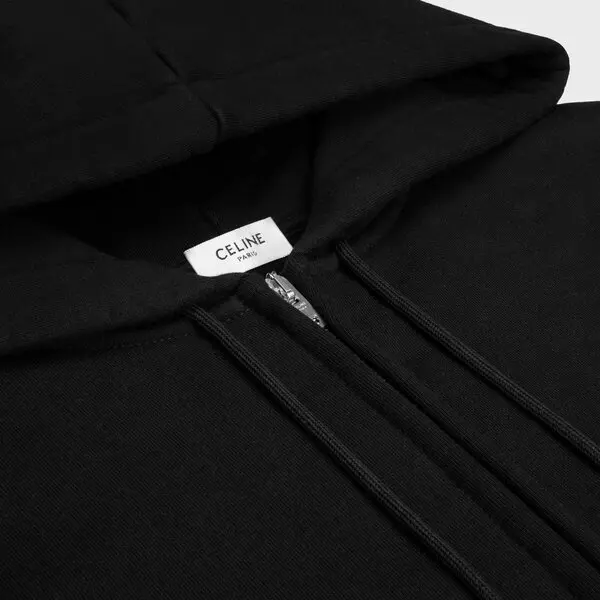 Celine Cotton Fleece Zipped Hoodie