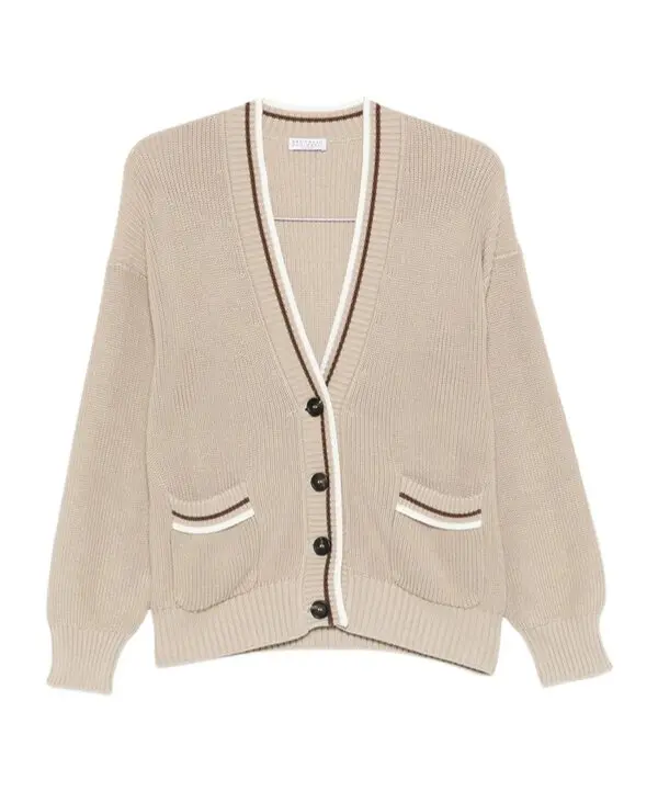 Brunello Cucinelli Cardigan With Striped Detail - No