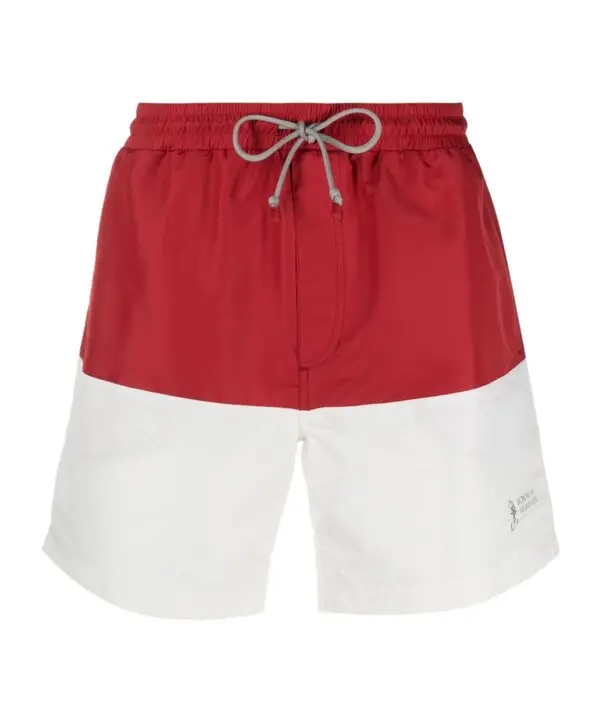 Brunello Cucinelli Color Block Swim Shorts - Red
