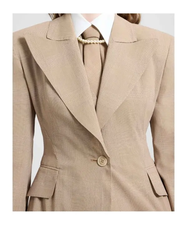 Ermanno Scervino Fitted Single-breasted Checked Blazer