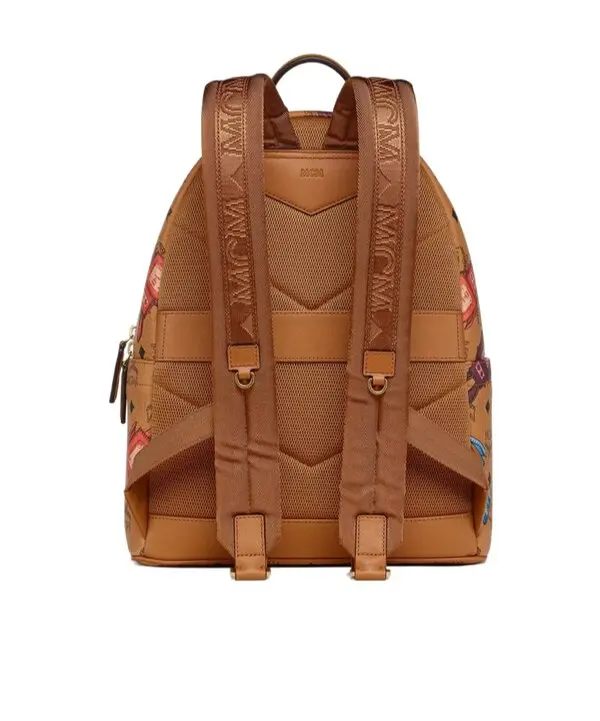 Mcm Stark Vi Printed Backpack - Brown