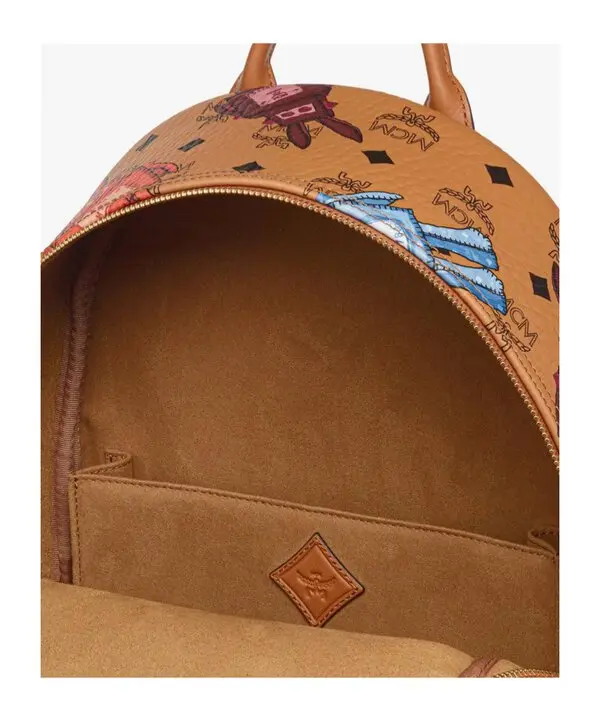 Mcm Stark Vi Printed Backpack - Brown