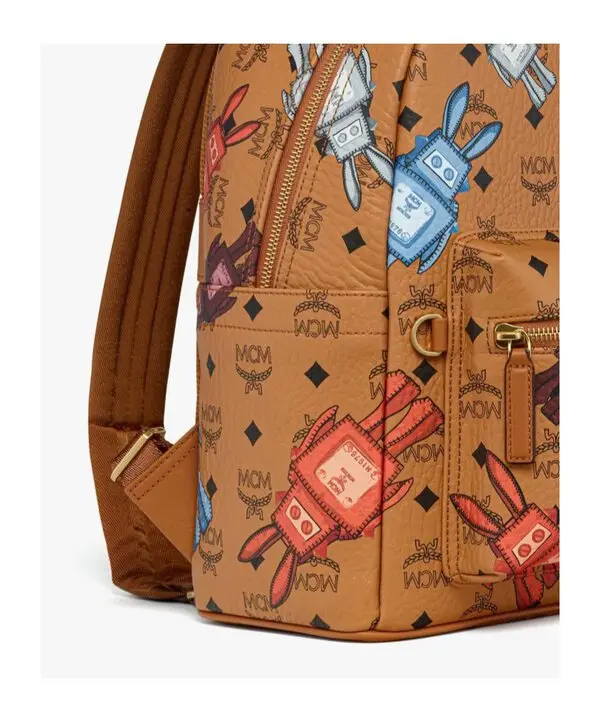 Mcm Stark Vi Printed Backpack - Brown