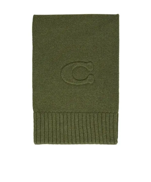 COACH Embossed Knit Muffler - Olv