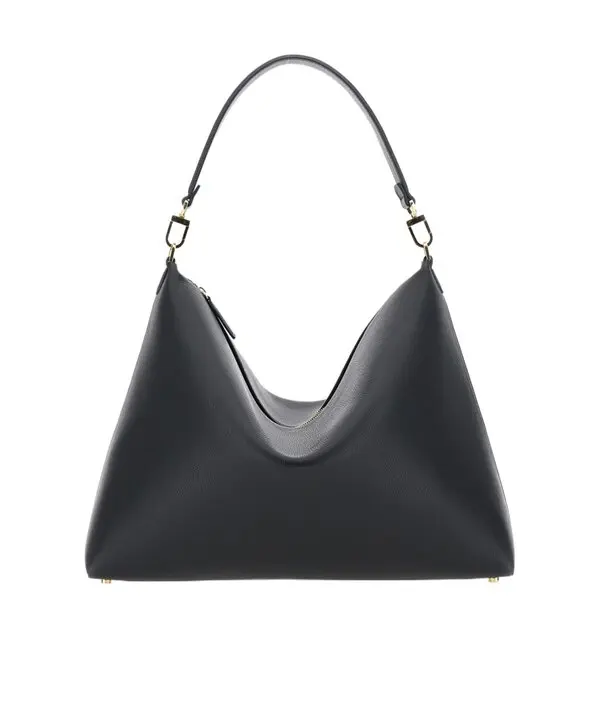 TOTEME Medium Bevel Grained-leather Bag - Black