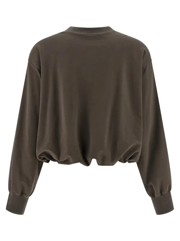 Brunello Cucinelli Logo Printed Crewneck Sweatshirt - Brown