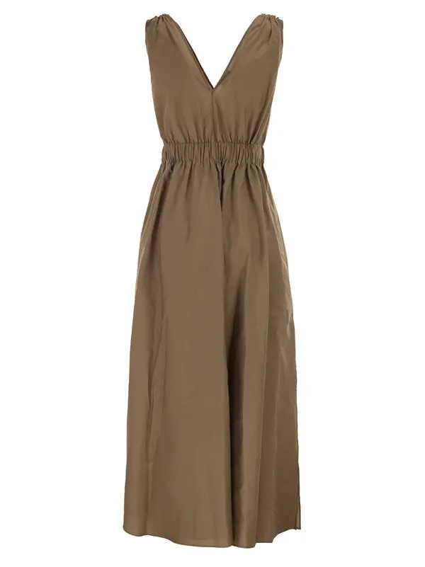 Brunello Cucinelli Belted Midi Dress - Brown