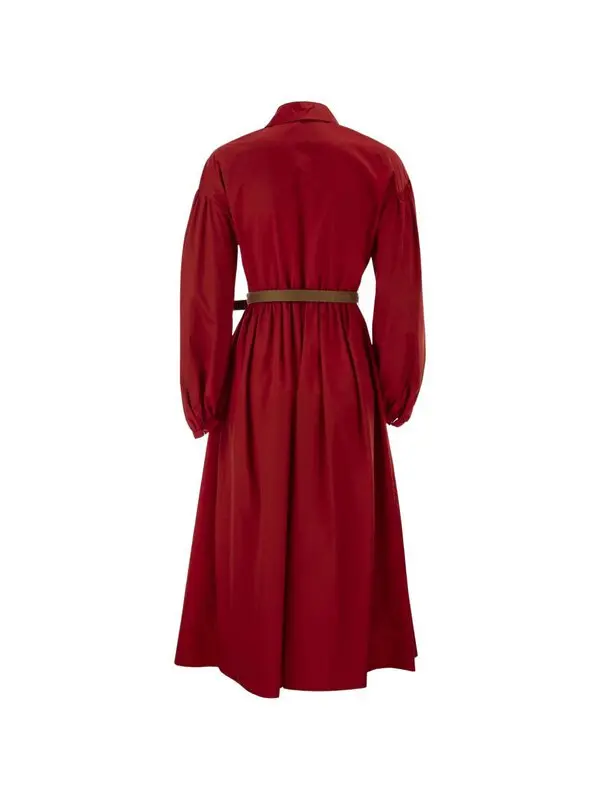 Max Mara Belted Shirt Dress - Red