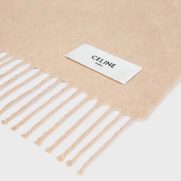 Celine Fringed Scarf In Cashmere - Natural
