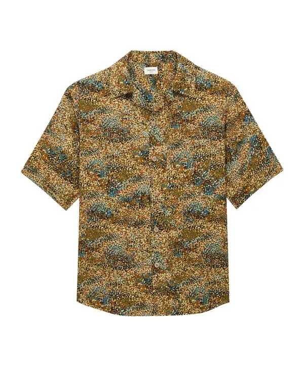 Saint Laurent All-over Patterned Button-up Shirt - Brown