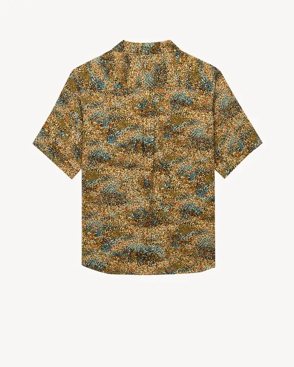Saint Laurent All-over Patterned Button-up Shirt - Brown