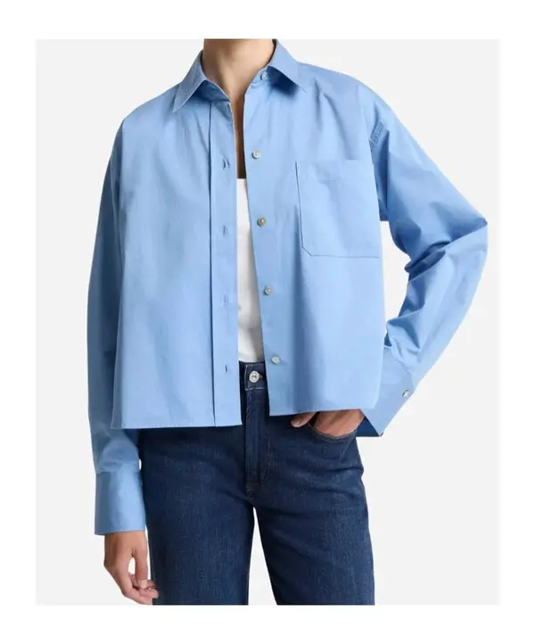 Vince Cropped Long-sleeve Shirt