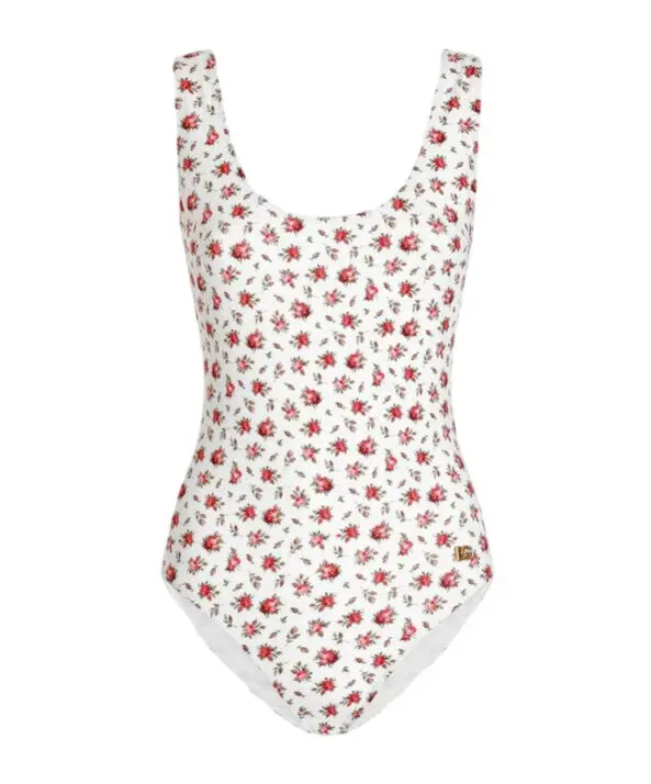 Dolce & Gabbana Small Rose-printed One-piece Swimsuit - Multicolor