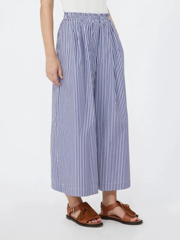 Max Mara Cropped Striped Trousers - Blue