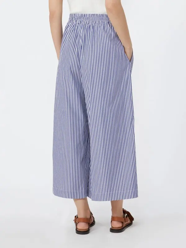 Max Mara Cropped Striped Trousers - Blue