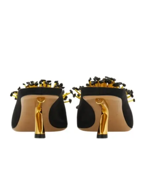 FERRAGAMO Embellished Heel Mules - Black