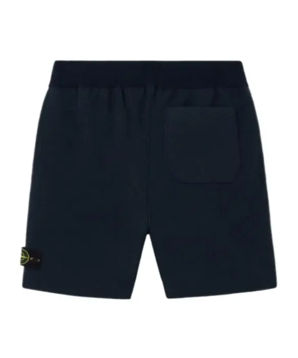 Stone Island Logo Patch Knit Jogger Shorts - Blue