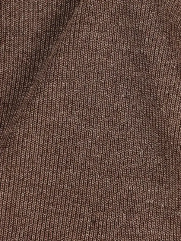Brunello Cucinelli Ribbed Henley Knit Sweater - Brown