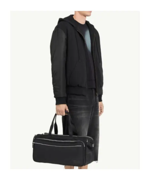 MAISON MARGIELA Zip-up Gathered-sleeve Hoodie - Black