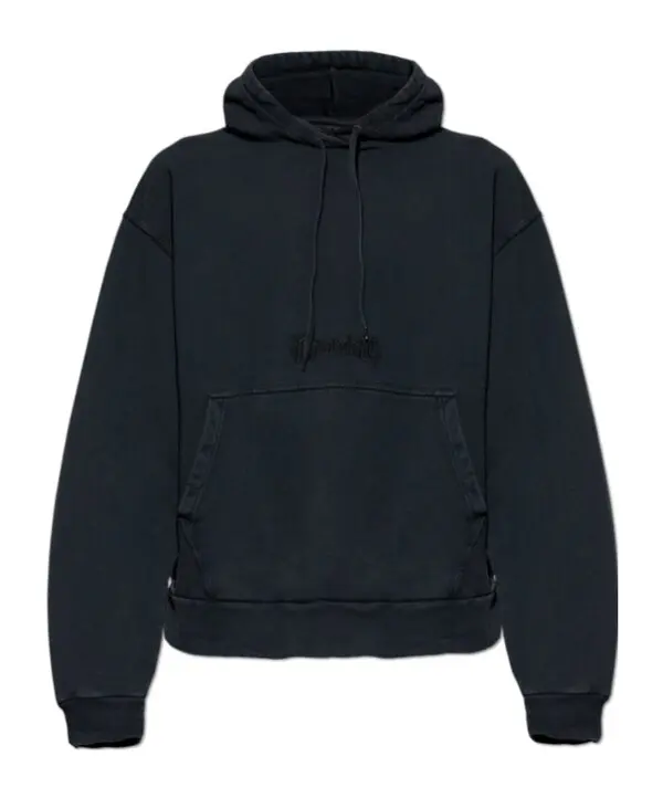 Balenciaga Logo Embroidered Drawstring Hoodie