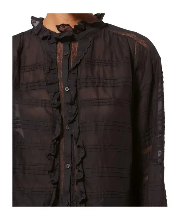 Isabel Marant Étoile Peline Long-sleeved Lace Blouse - Black