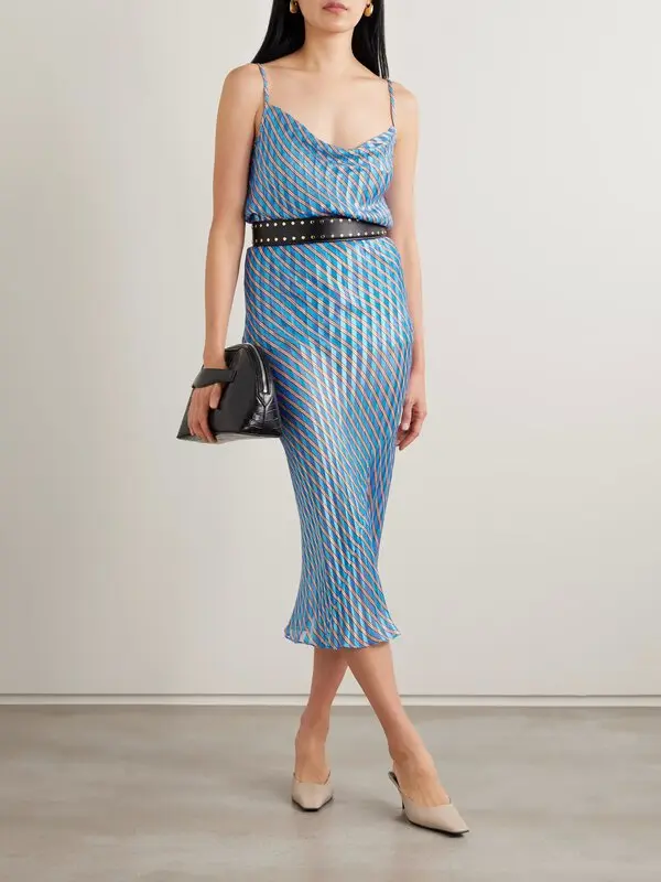 Dries Van Noten Striped Cutout Midi Skirt