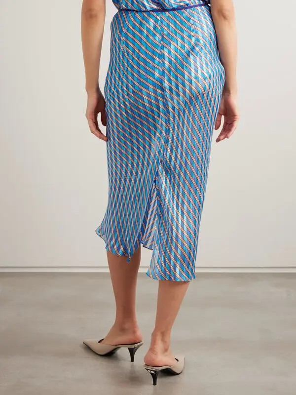 Dries Van Noten Striped Cutout Midi Skirt
