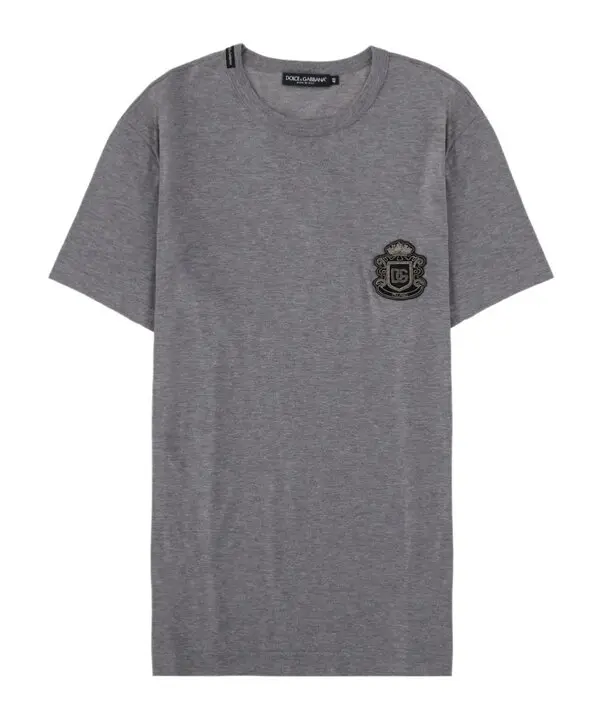 Dolce & Gabbana Dolce Gabbana Heraldic Patch Short-sleeved T-shirt - Gray