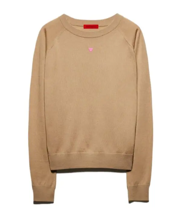 MAXCO. Max&co. Pure Merino Wool Crew Neck Jumper With Embroidery