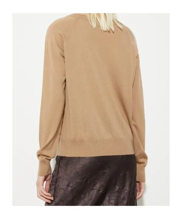 MAXCO. Max&co. Pure Merino Wool Crew Neck Jumper With Embroidery