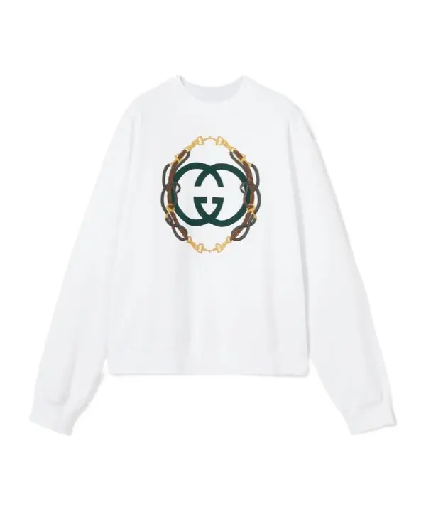 Gucci Cotton Jersey Sweatshirt With Interlocking G Print