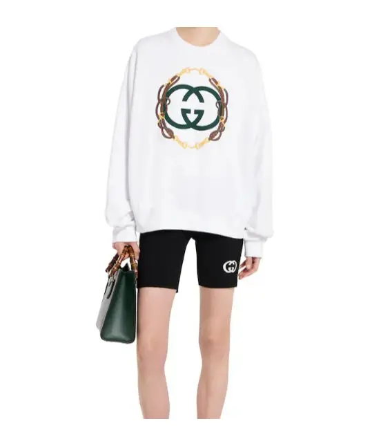Gucci Cotton Jersey Sweatshirt With Interlocking G Print