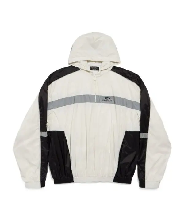 Balenciaga 3b Sports Icon Ski Tracksuit Hoodie - Chalk White And Black