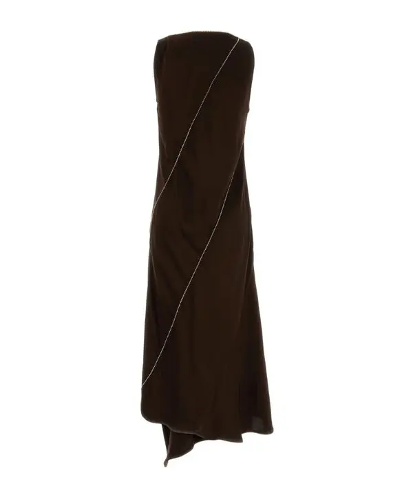 JIL SANDER Embellished Sleeveless Dress - Chocolate