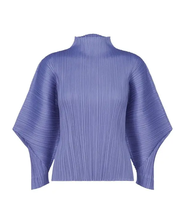 PLEATS PLEASE BY ISSEY MIYAKE Skyline Mock Neck Top - Blue